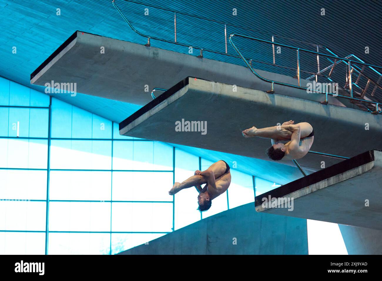 Team GB's Tom Daley (left) and diving partner Noah Williams during a ...