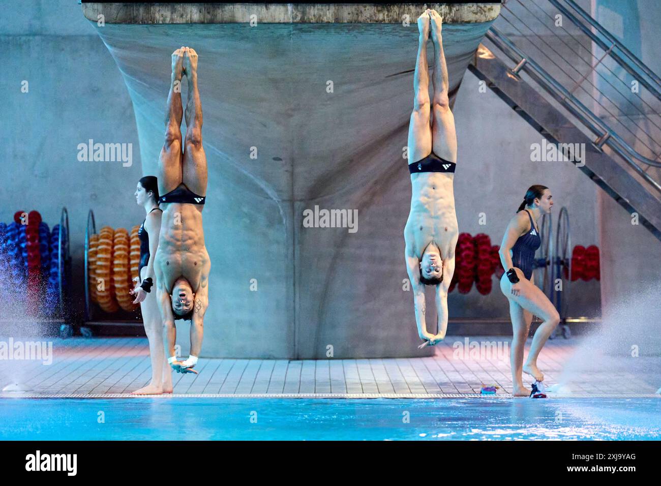 Team GB's Tom Daley (left) and diving partner Noah Williams during a ...