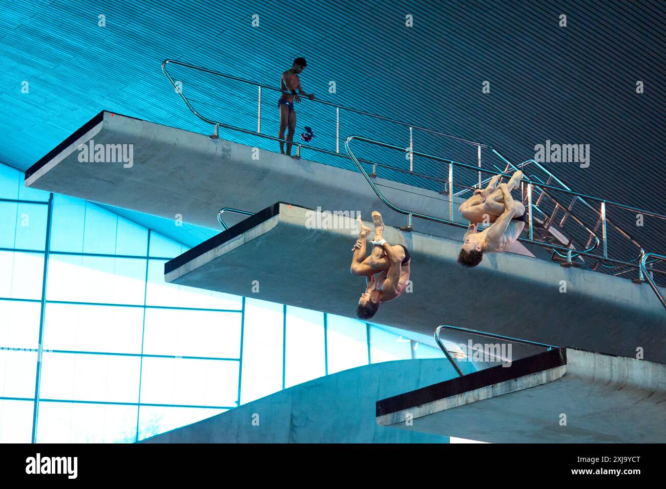 Team GB's Tom Daley (left) and diving partner Noah Williams during a ...