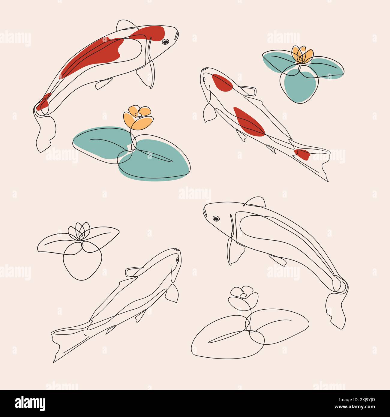 Koi fish vector vectors hi-res stock photography and images - Alamy