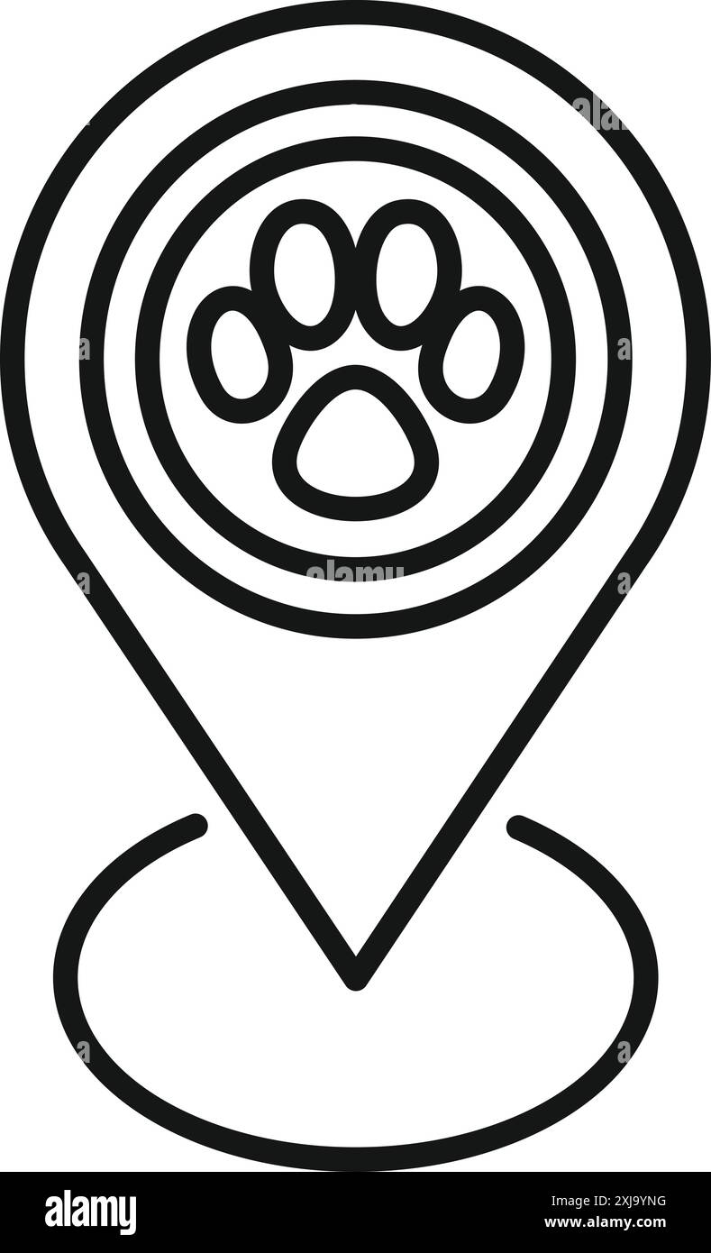 Location pin marking a place where dogs are welcome Stock Vector Image ...