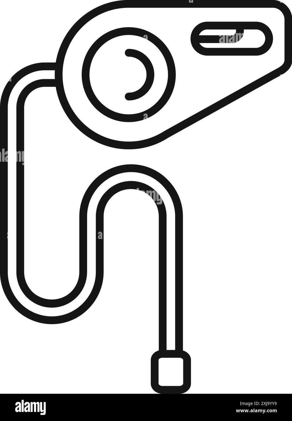 Line art icon of an electric car charging cable, symbolizing ...