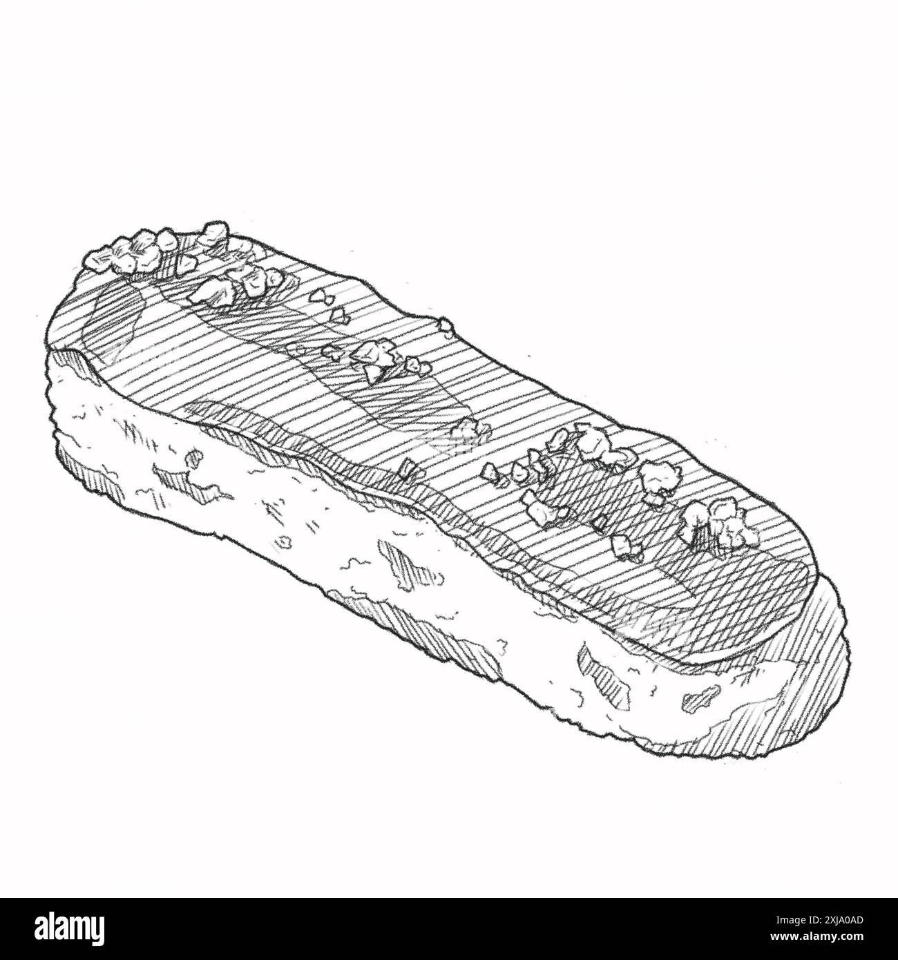 Food hand drawn sketch chocolate éclair pastry Stock Photo - Alamy