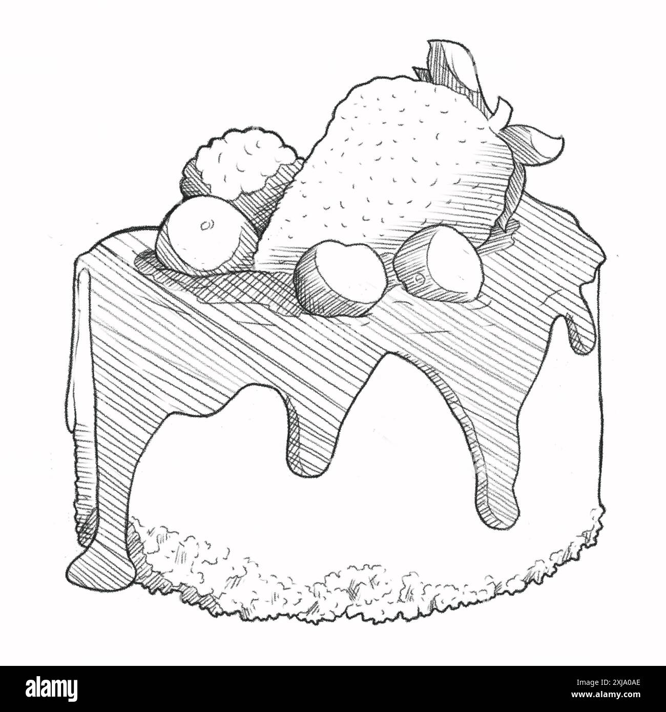 Cake hand drawing Cut Out Stock Images & Pictures - Alamy