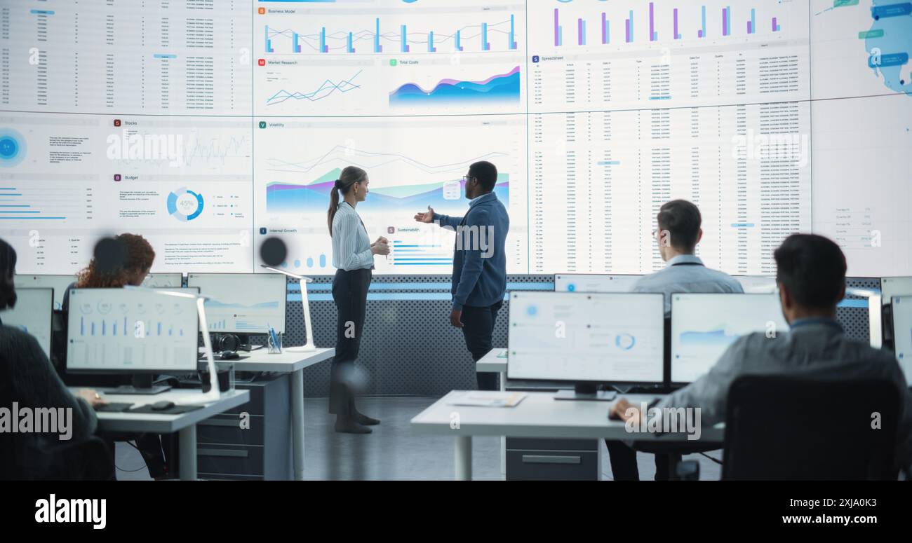 Black Male Financial Data Analysts And Caucasian Female Project Manager ...