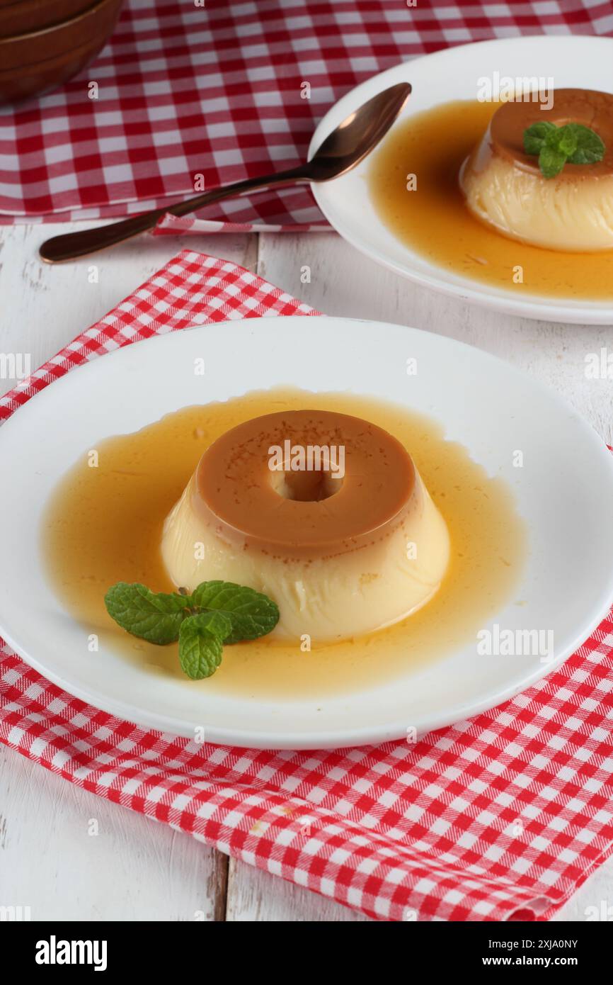 pudding, dessert, condensed, flan Stock Photo - Alamy