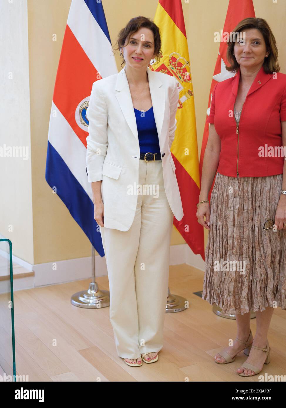 the president of the Community of Madrid, Isabel Diaz Ayuso receives ...