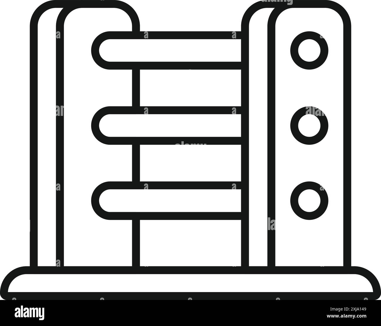 Simple line drawing of a climbing frame for children, part of a ...