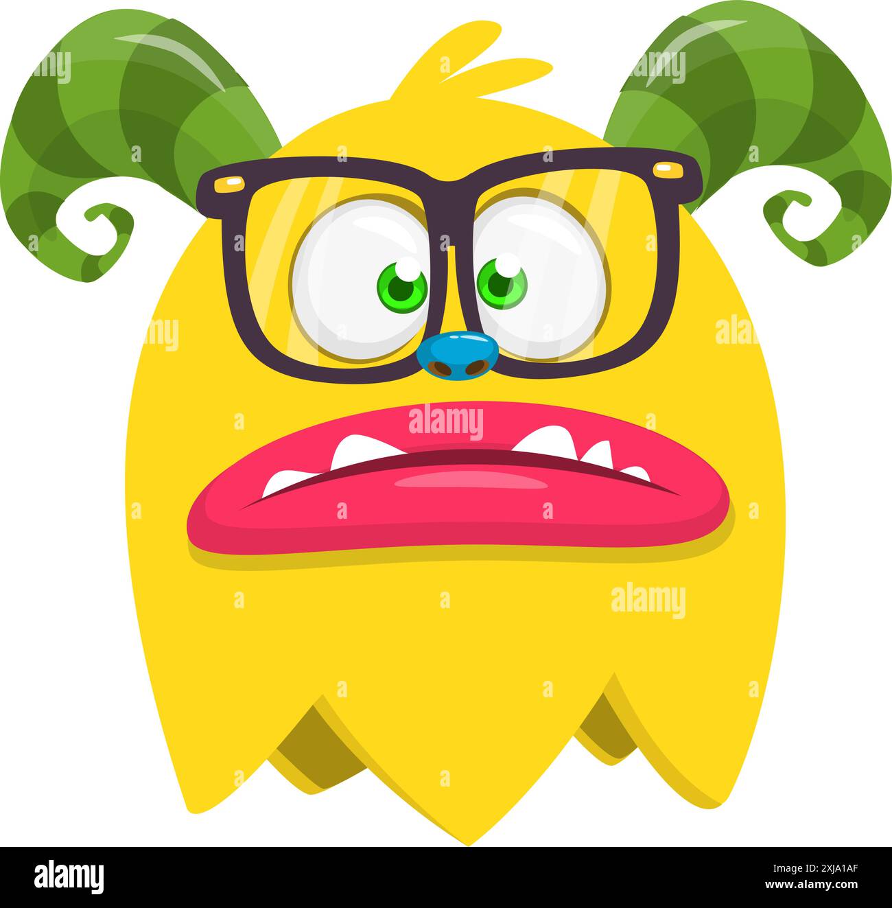 Funny cartoon smiling monster character. Illustration of cute and happy ...