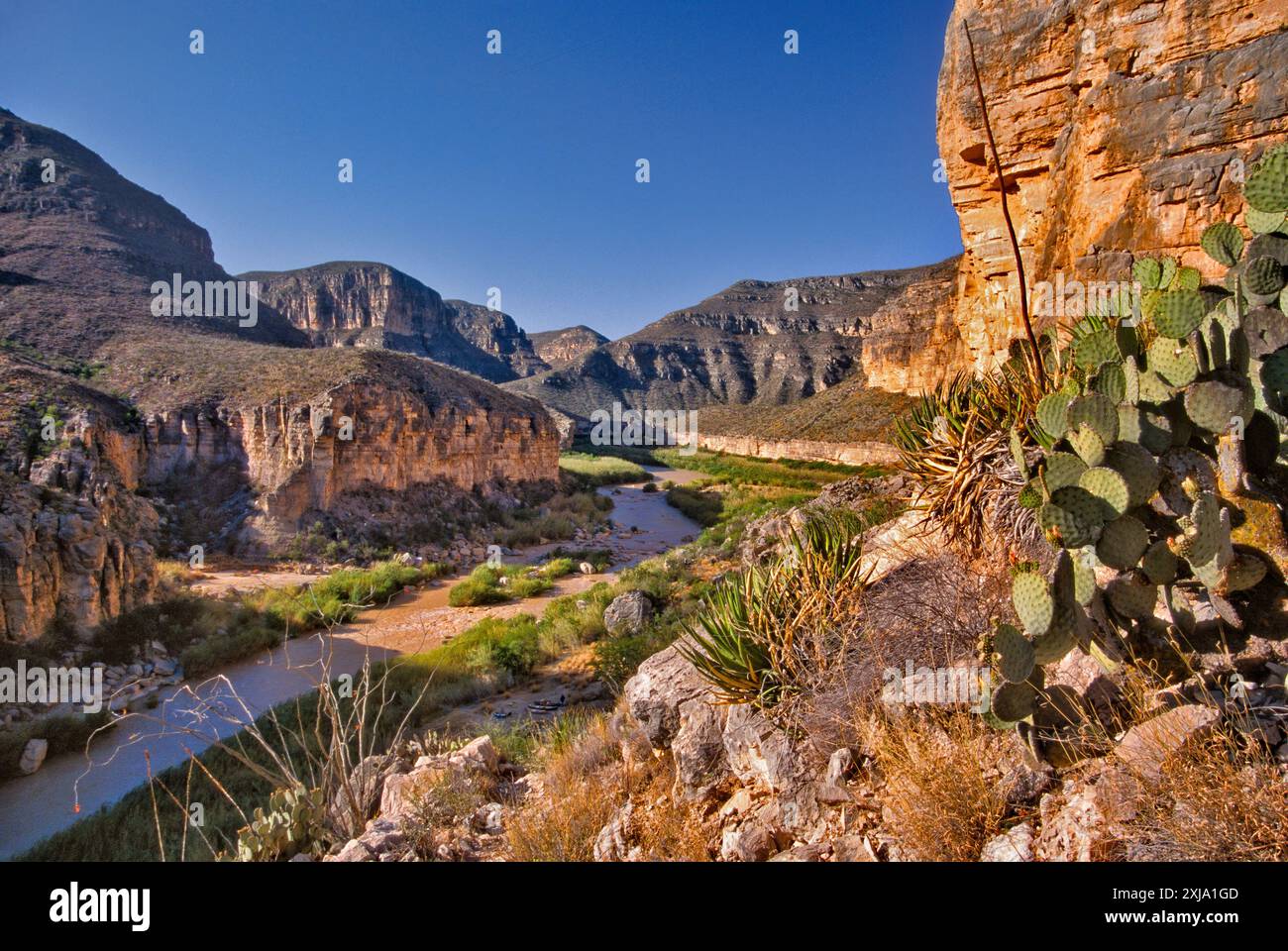 View of Rio Grande from Burro Bluff, Arroyo del Tule area, Bullis ...