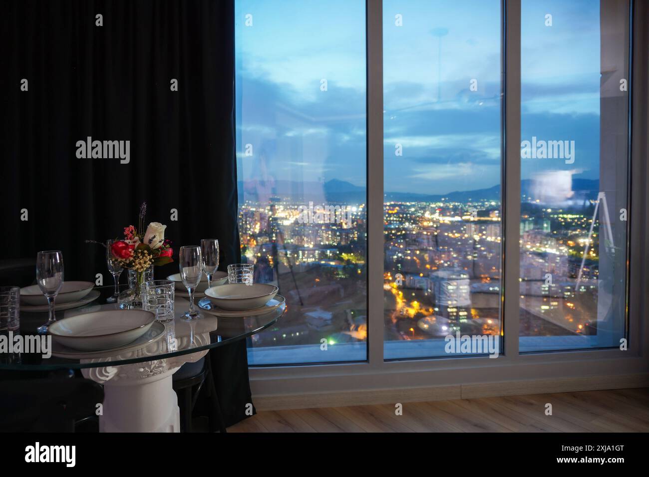 Elegant table setting by a window hi-res stock photography and images ...