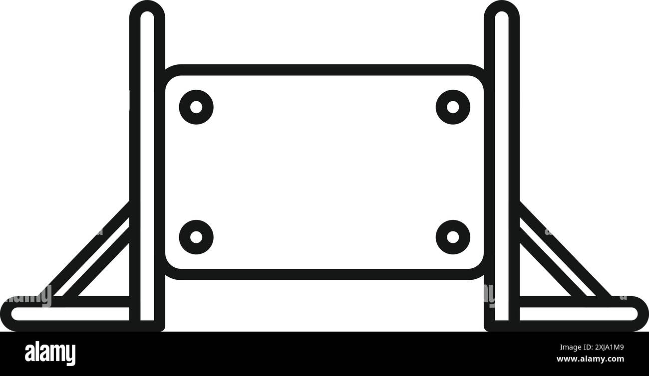 Simple line icon of a barrier jump for dog agility training ...