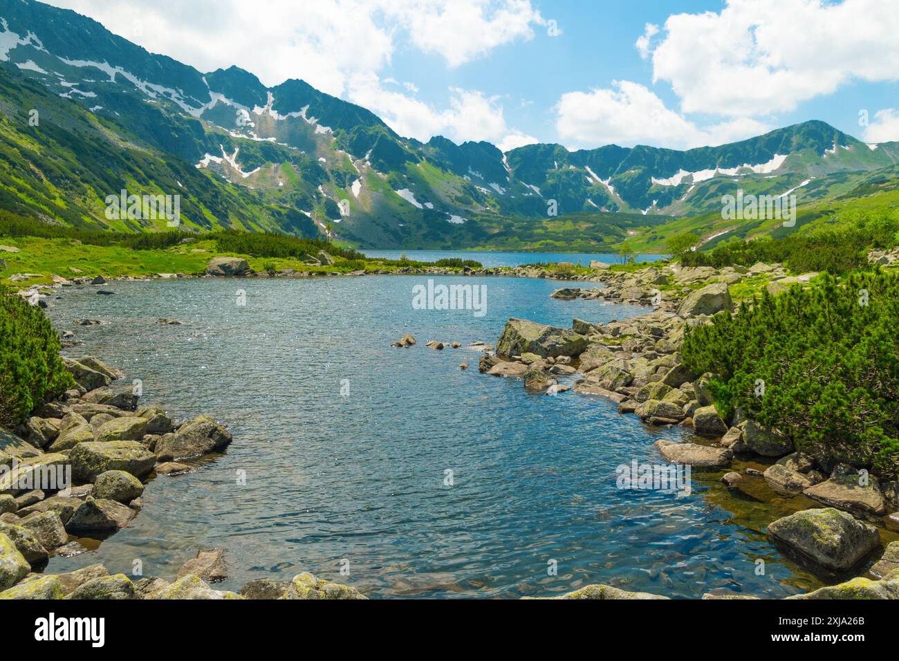 Mountain lake in Five Polish Ponds Valley. Beautiful summer landscape ...