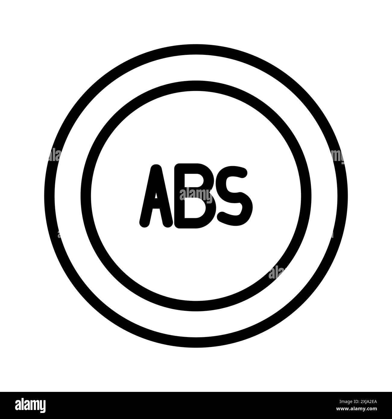 Automotive Abs Icon Set In Thin Line Outline Style And Linear Vector Sign Stock Vector Image