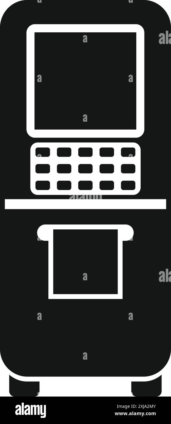 Black atm terminal icon showing payment screen for making a money ...