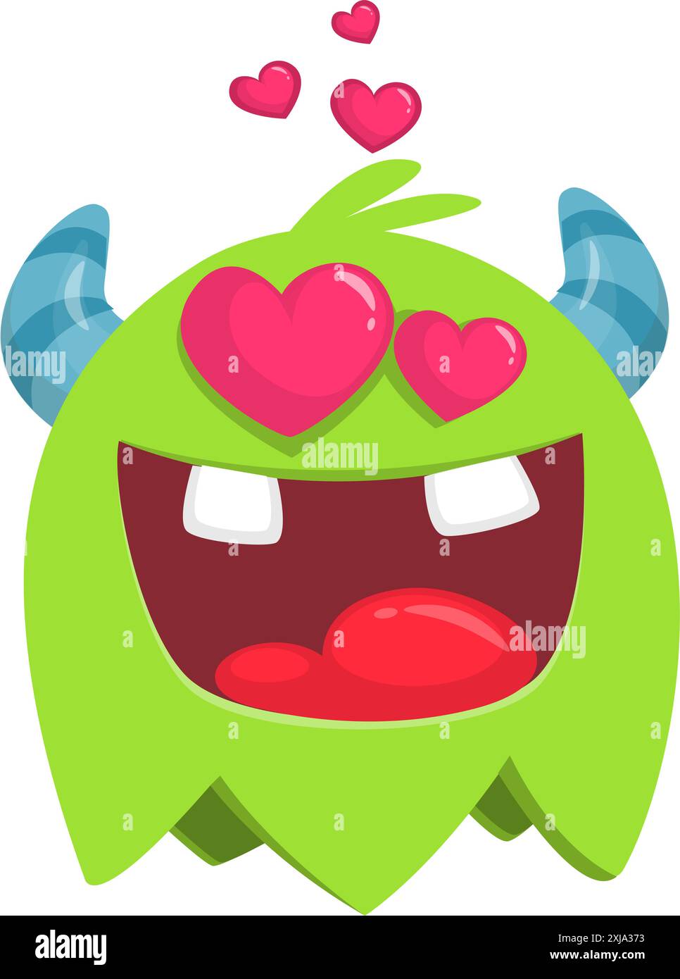 Funny cartoon smiling monster character. Illustration of cute and happy ...