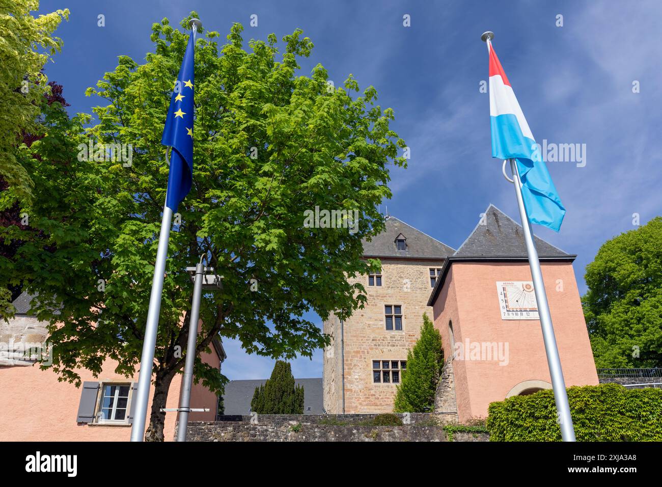 Europe, Luxembourg, Mersch, Mersch Castle (Château de Mersch) with ...