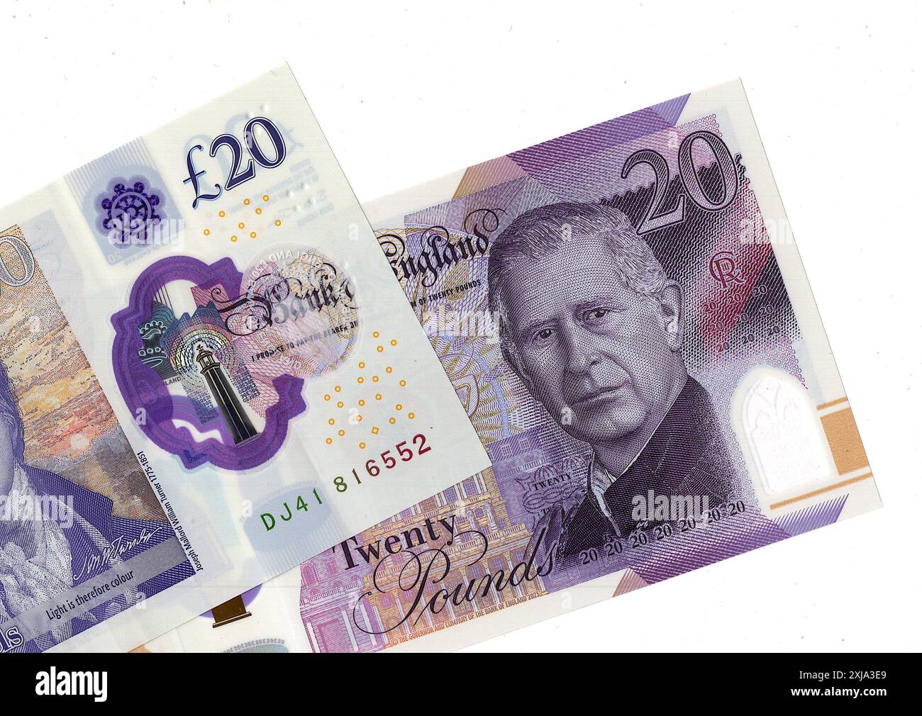 Close up of a £20 banknote from the United Kingdom featuring a portrait ...