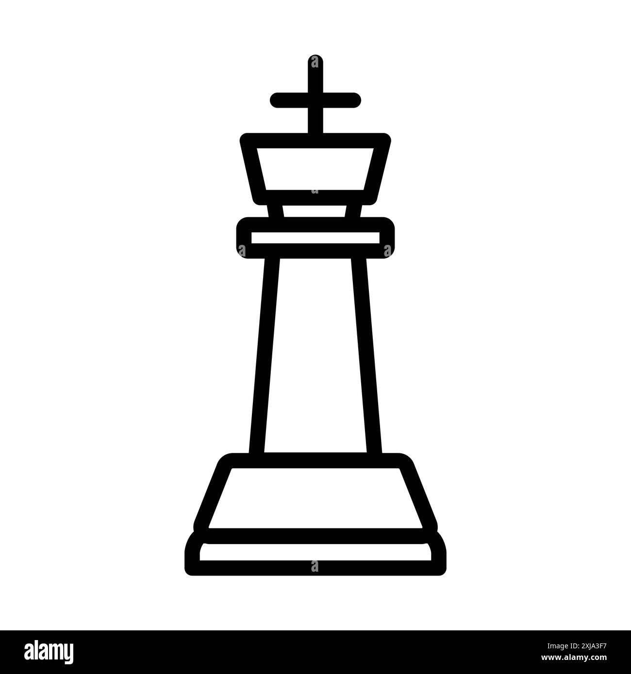 Chess king icon set in thin line outline style and linear vector sign Stock Vector Image & Art ...