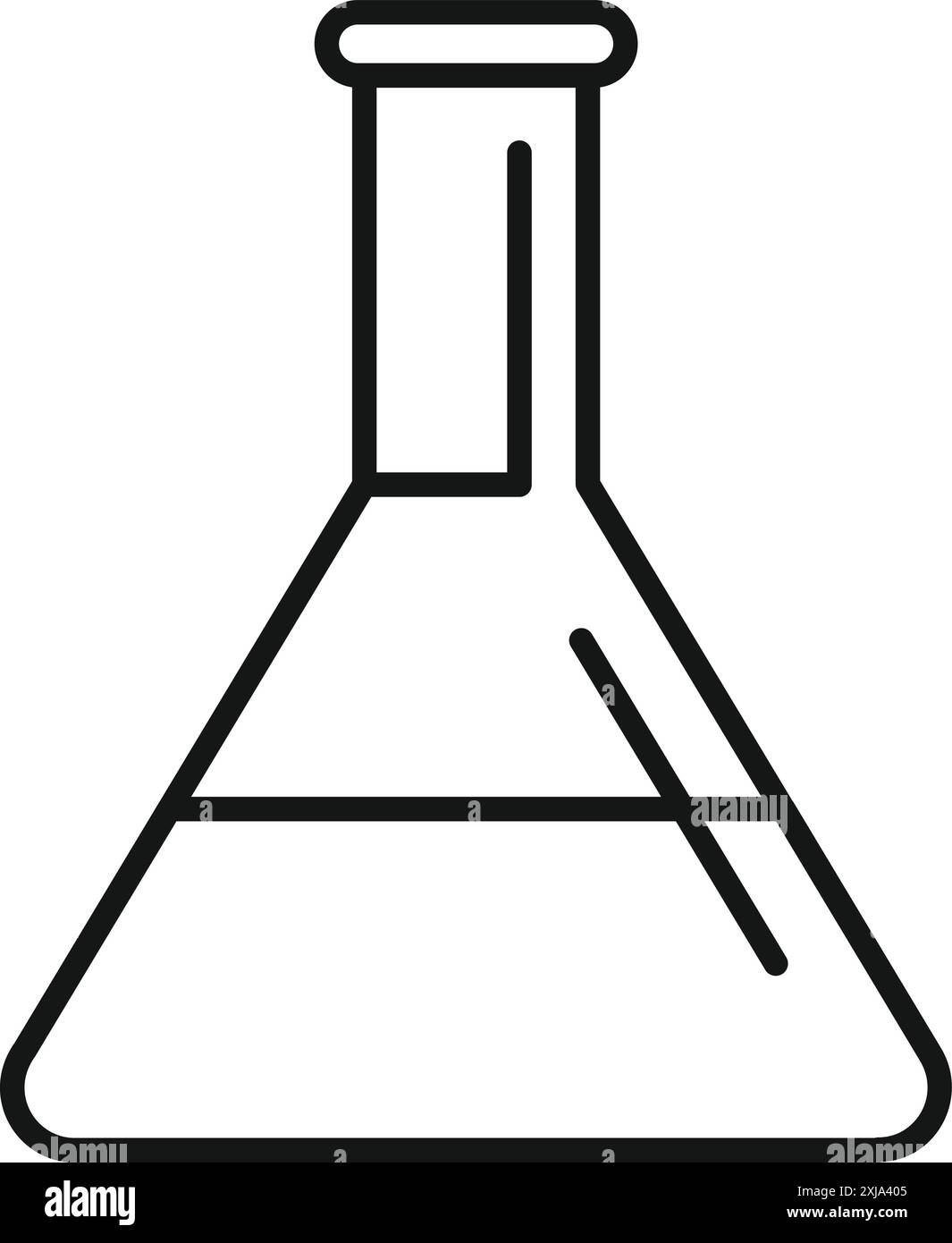 Line drawing of a conical flask containing liquid, perfect for ...