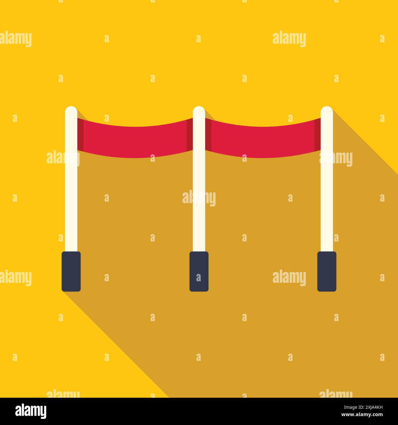 Red rope barrier dividing the space, creating a vip area or restricting ...