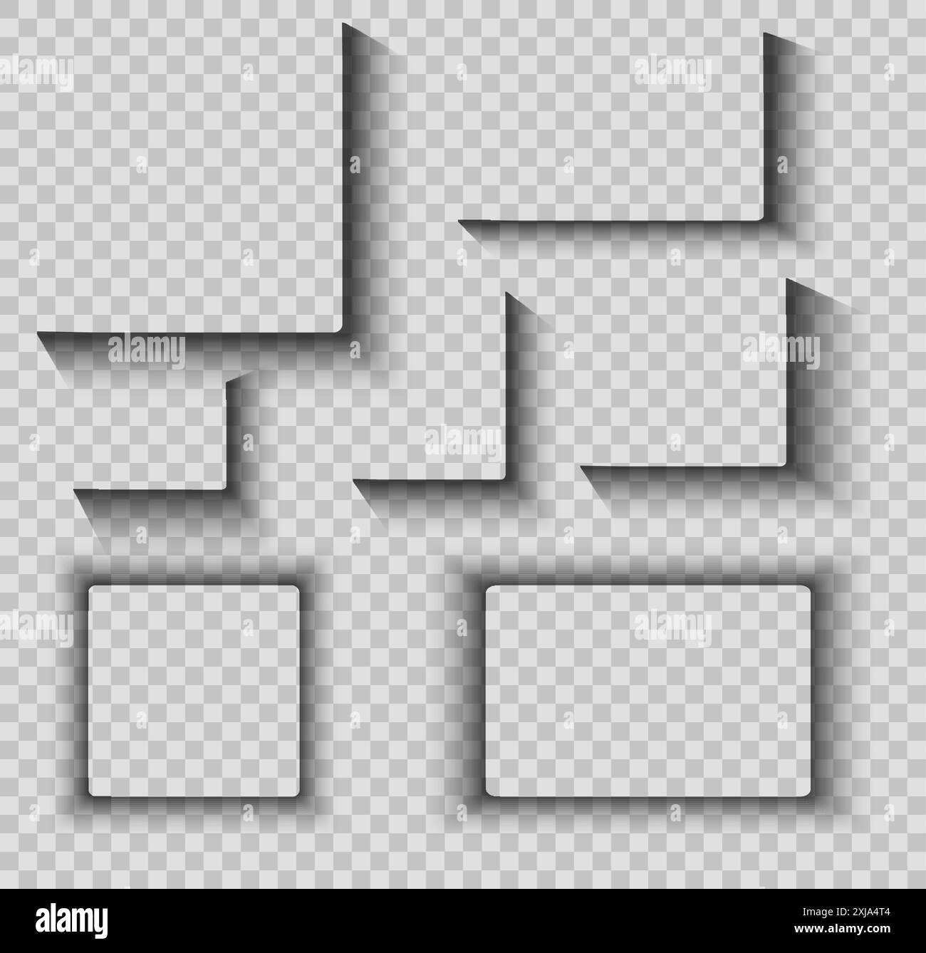 Vector set of shadow effects. Collection of square translucent shadows ...