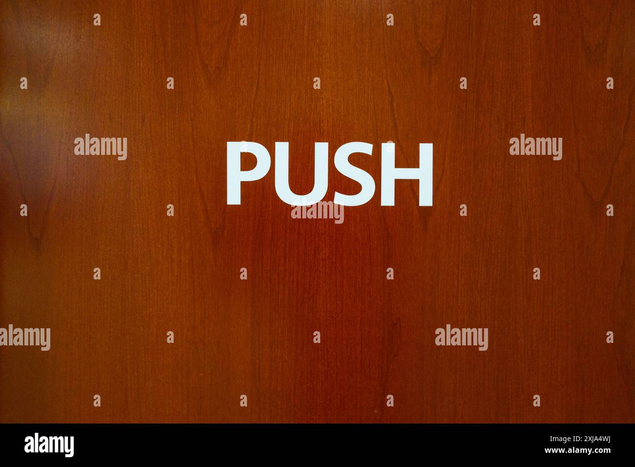 Push sign on wooden door, USA Stock Photo - Alamy