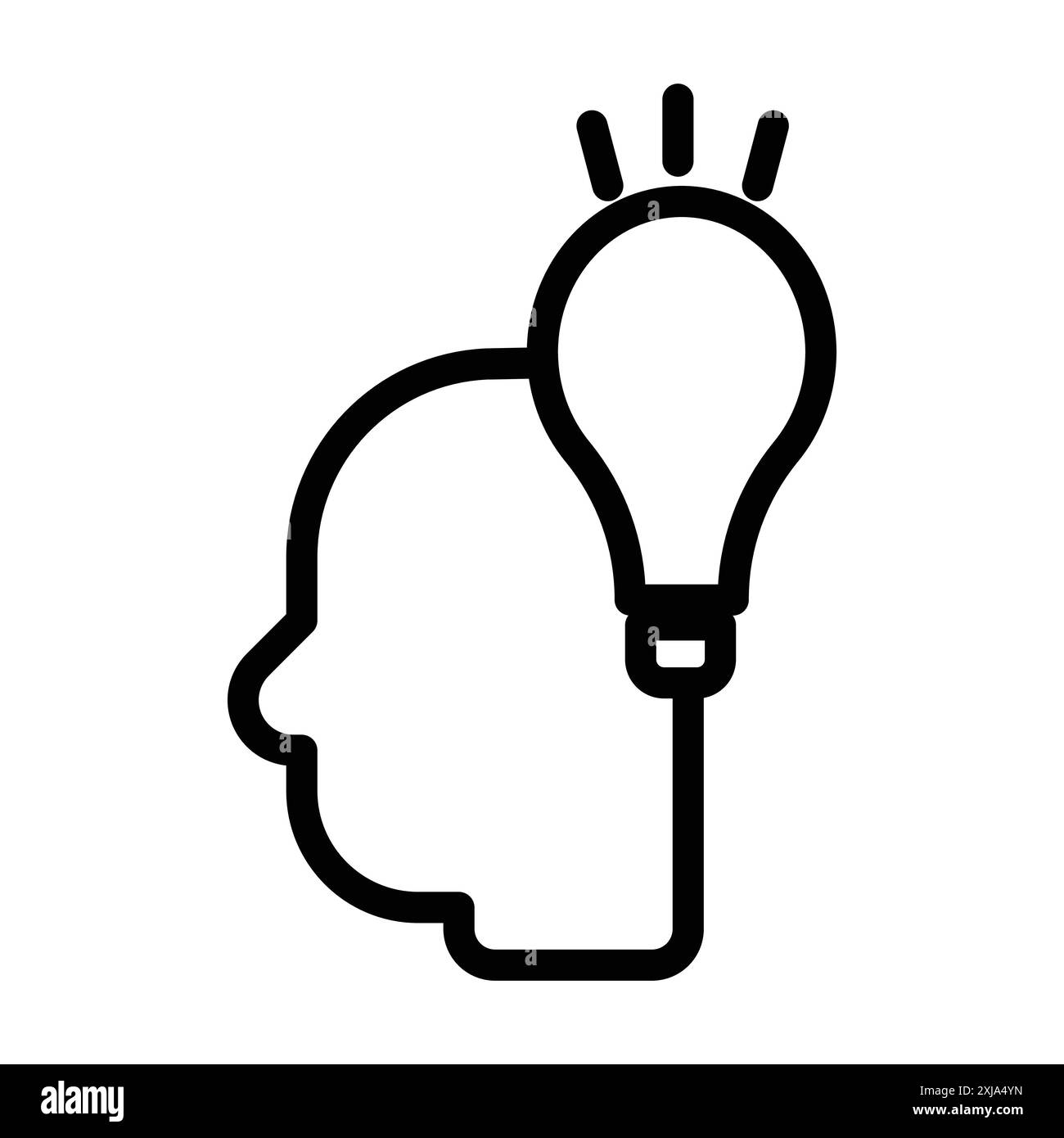 Brain idea icon set in thin line outline style and linear vector sign Stock Vector Image & Art ...