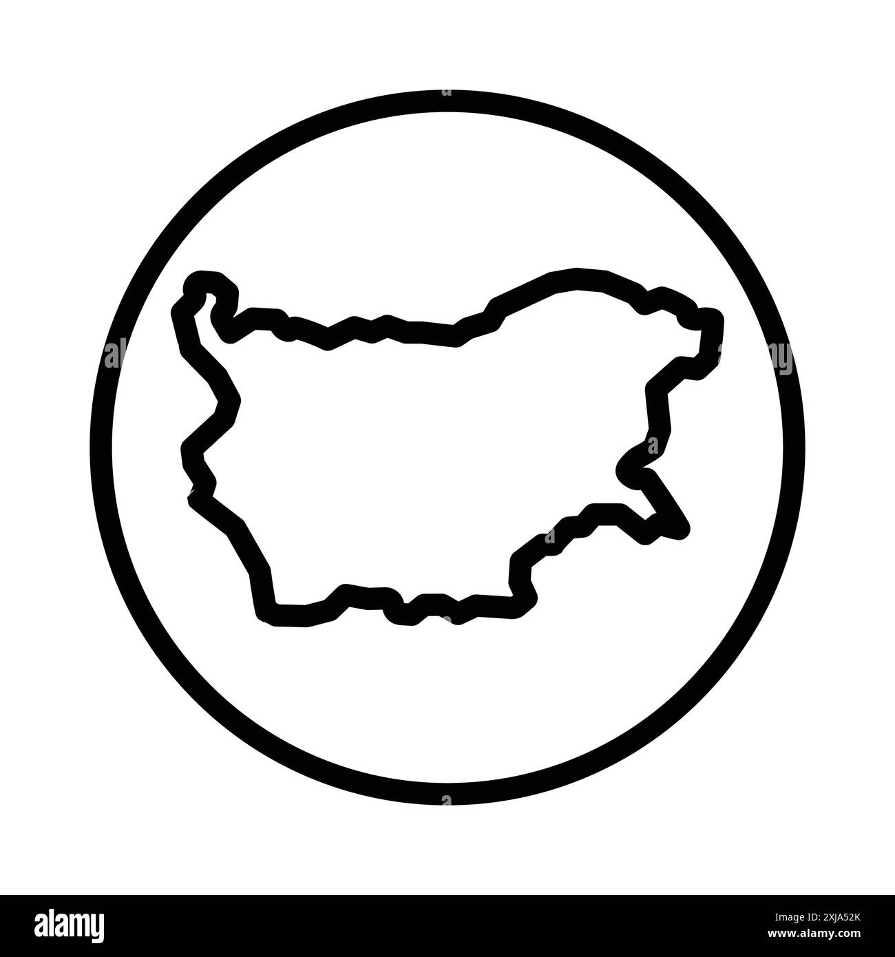 Bulgaria map icon set in thin line outline style and linear vector sign ...
