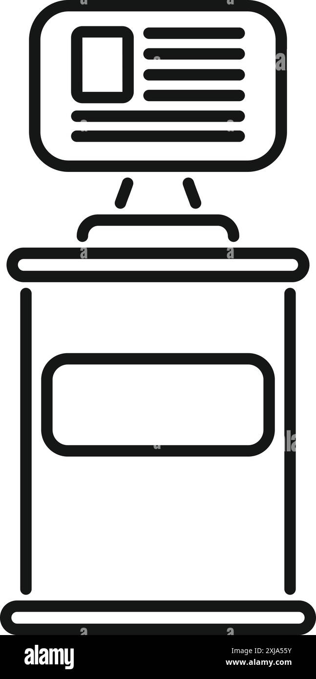 Digital information kiosk is showing multimedia content Stock Vector ...