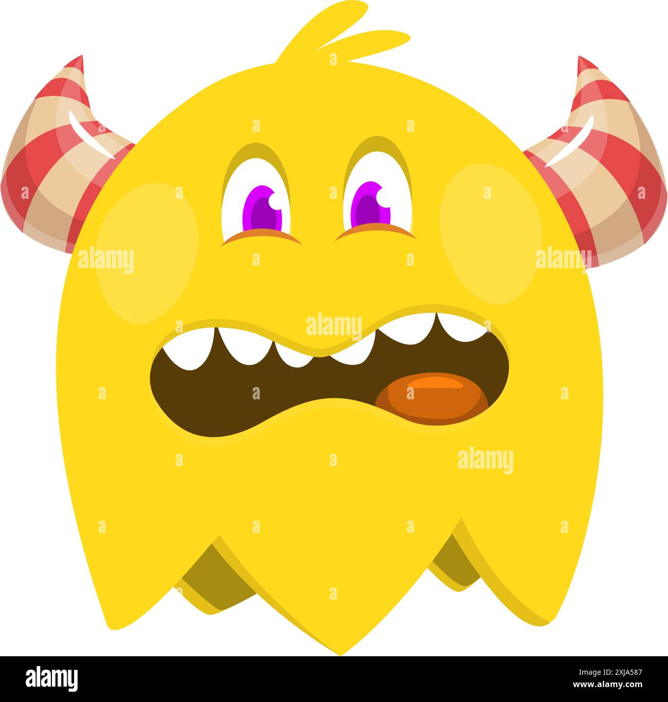 Funny cartoon smiling monster character. Illustration of cute and happy ...