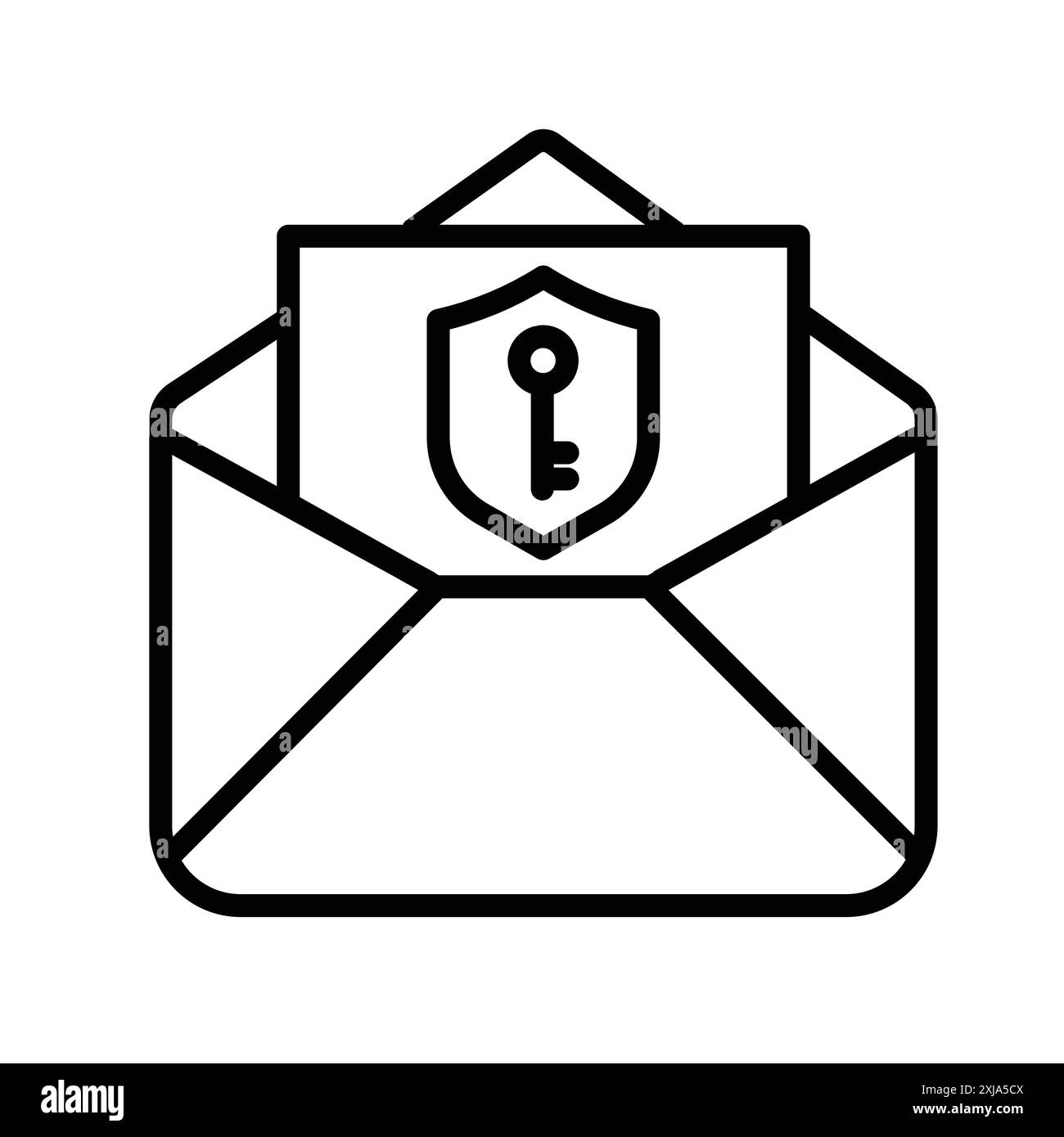 email security key icon set in thin line outline style and linear ...