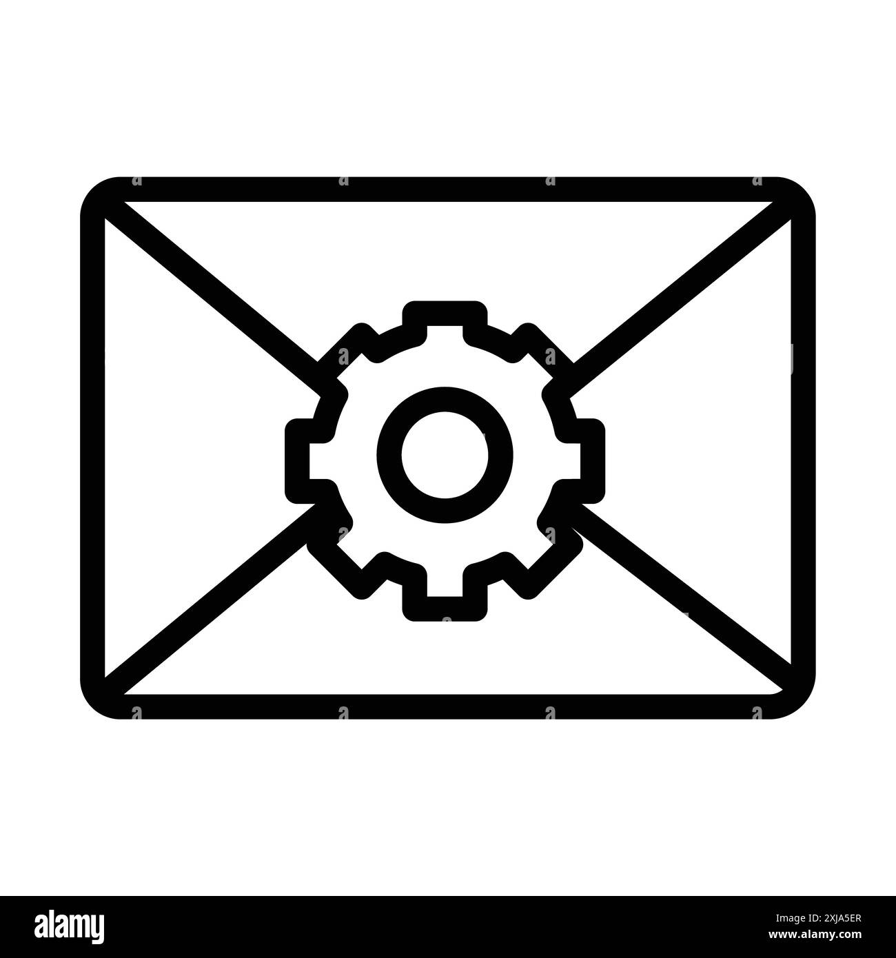 Email settings icon set in thin line outline style and linear vector ...