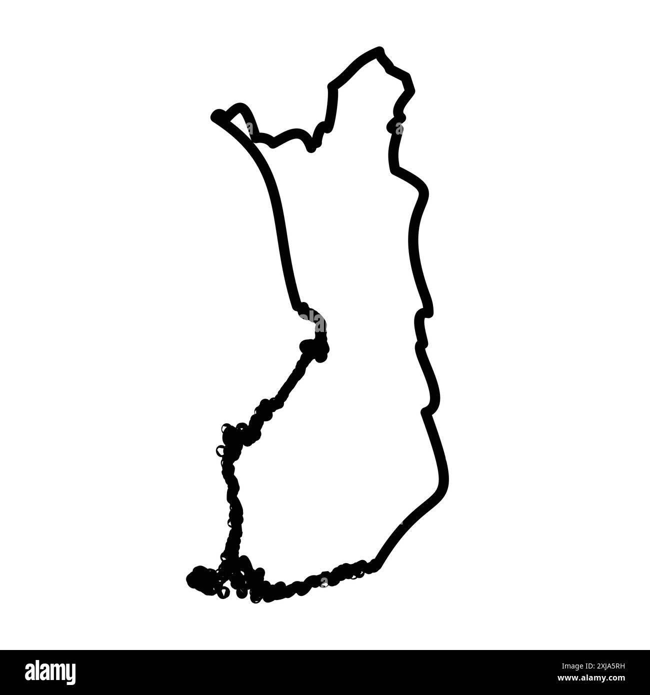 map of Finland icon set in thin line outline style and linear vector ...