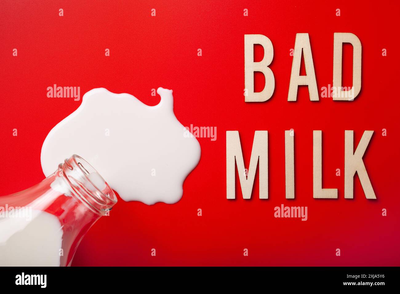 bad milk text word lactose intolerance allergy. milk splatter. avoid ...