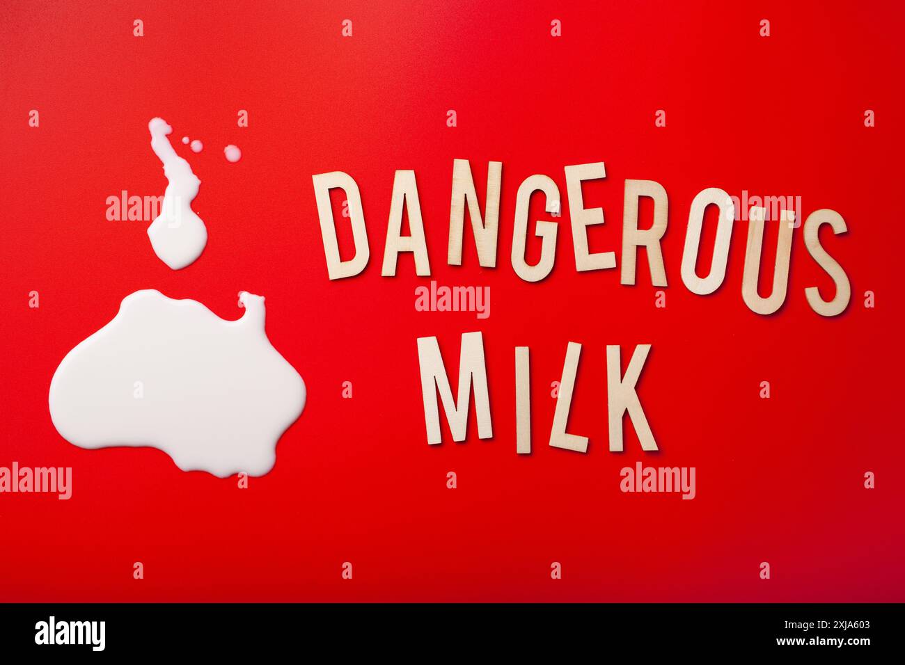dangerous milk word text letters lactose intolerance allergy. milk ...