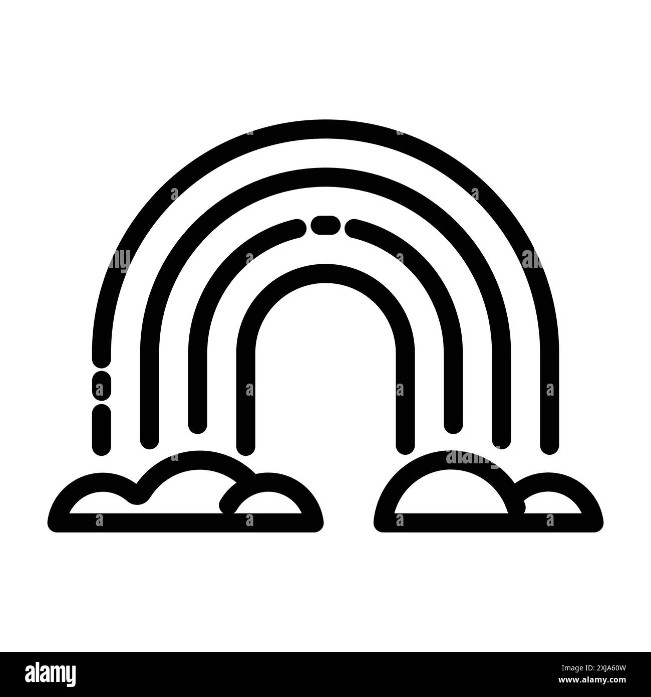 Rainbow Icon Set In Thin Line Outline Style And Linear Vector Sign Stock Vector Image And Art Alamy
