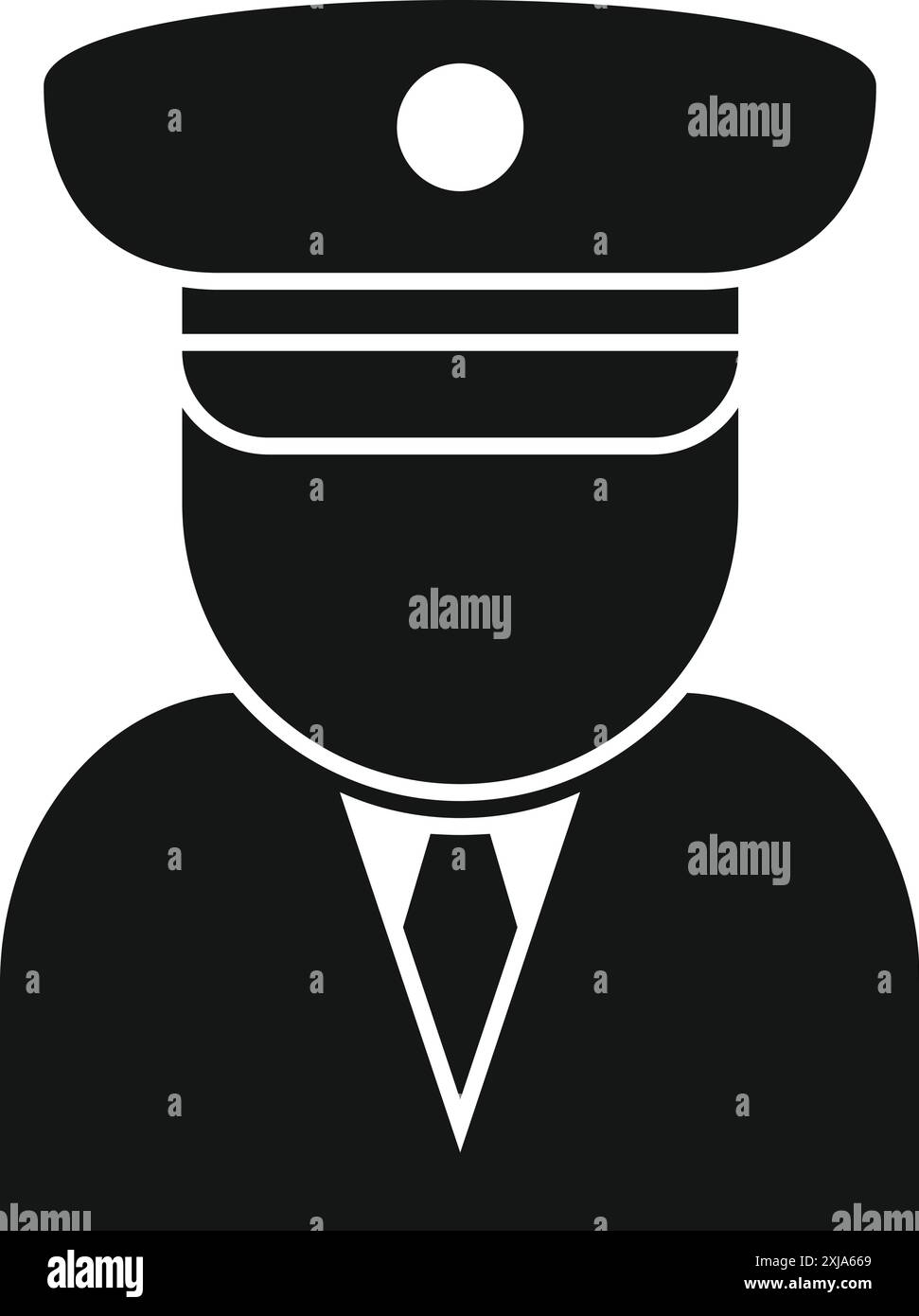 Black silhouette of a train conductor wearing a uniform with a hat and ...
