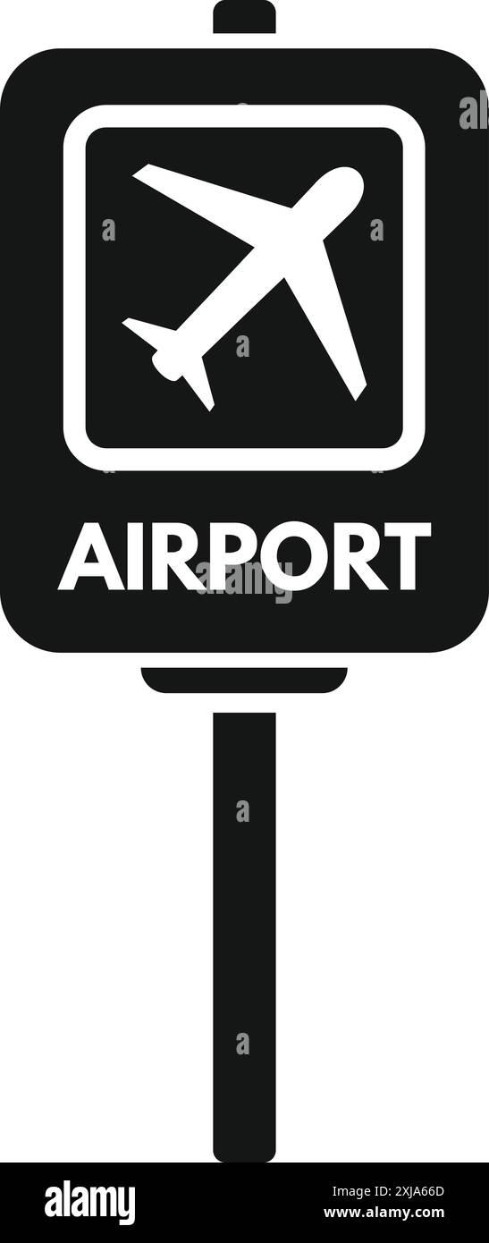 Black and white airport sign indicating the way to the terminal for ...