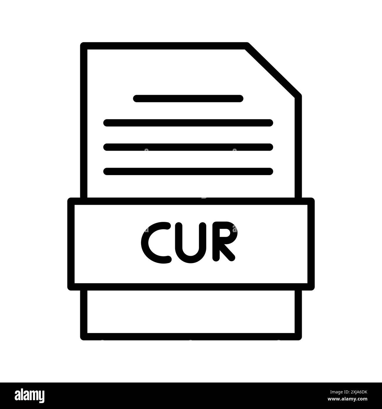 CUR File Document Icon set in thin line outline style and linear vector sign Stock Vector Image ...