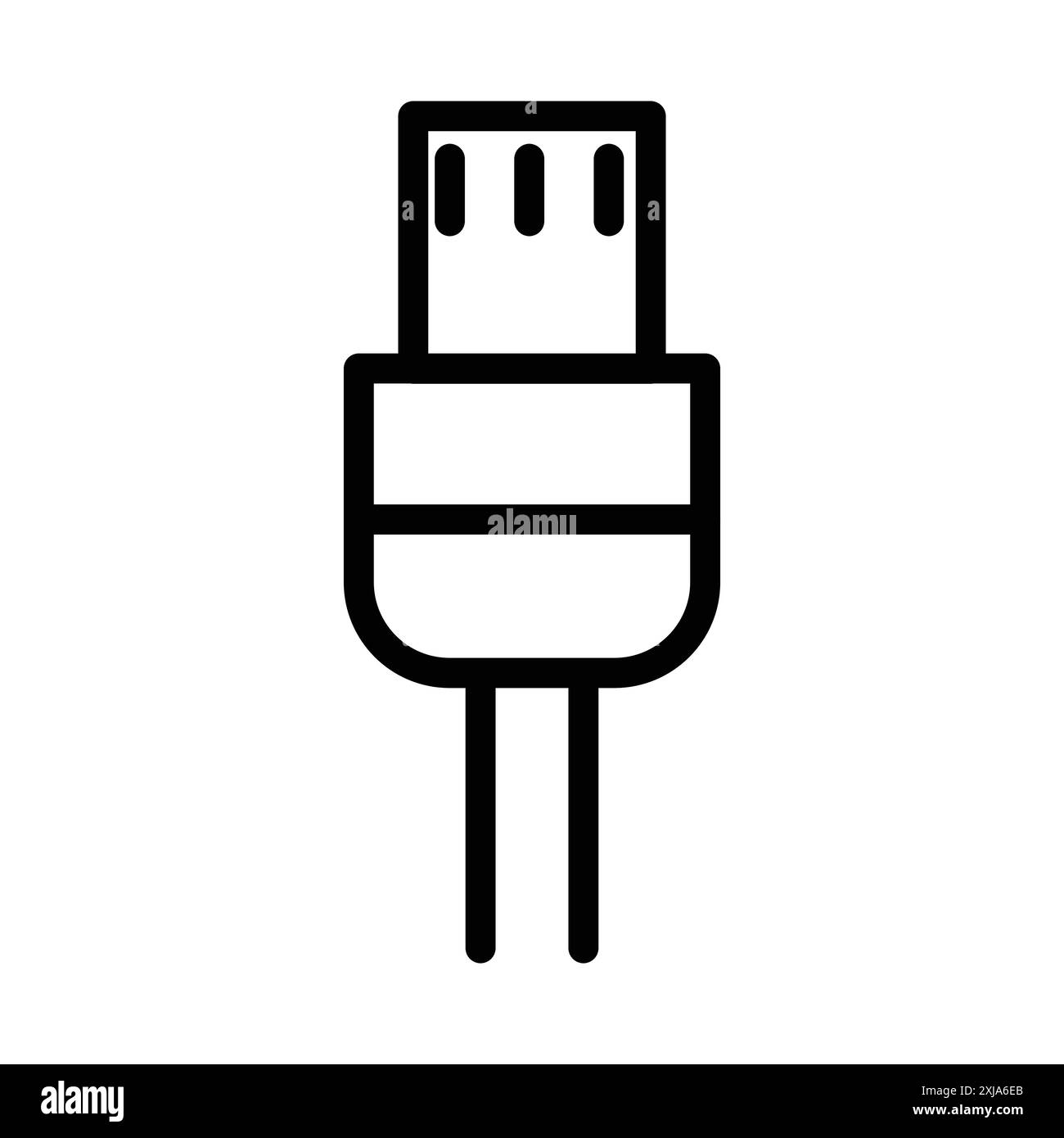 Ethernet Cable Plug Icon Set In Thin Line Outline Style And Linear
