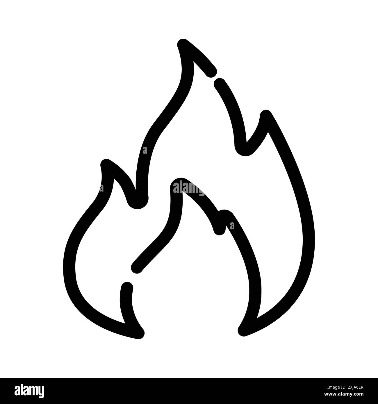Fire Icon set in thin line outline style and linear vector sign Stock ...