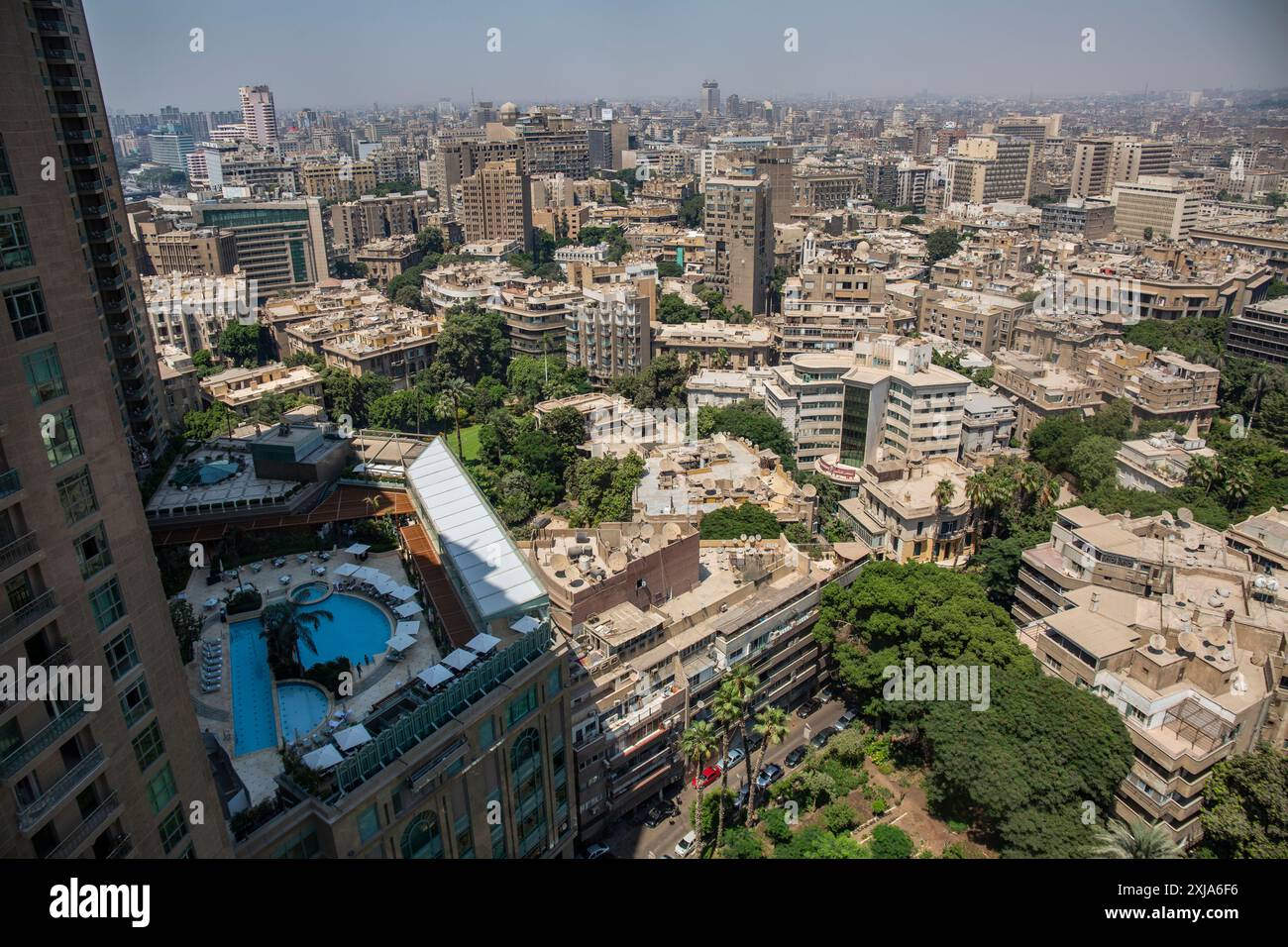 A general view of Cairo's buildings is being seen on a very hot day ...