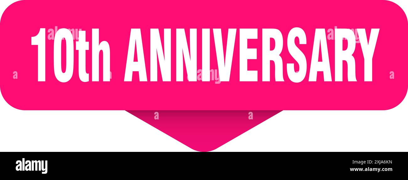 10th anniversary sticker. 10th anniversary sign on transparent ...