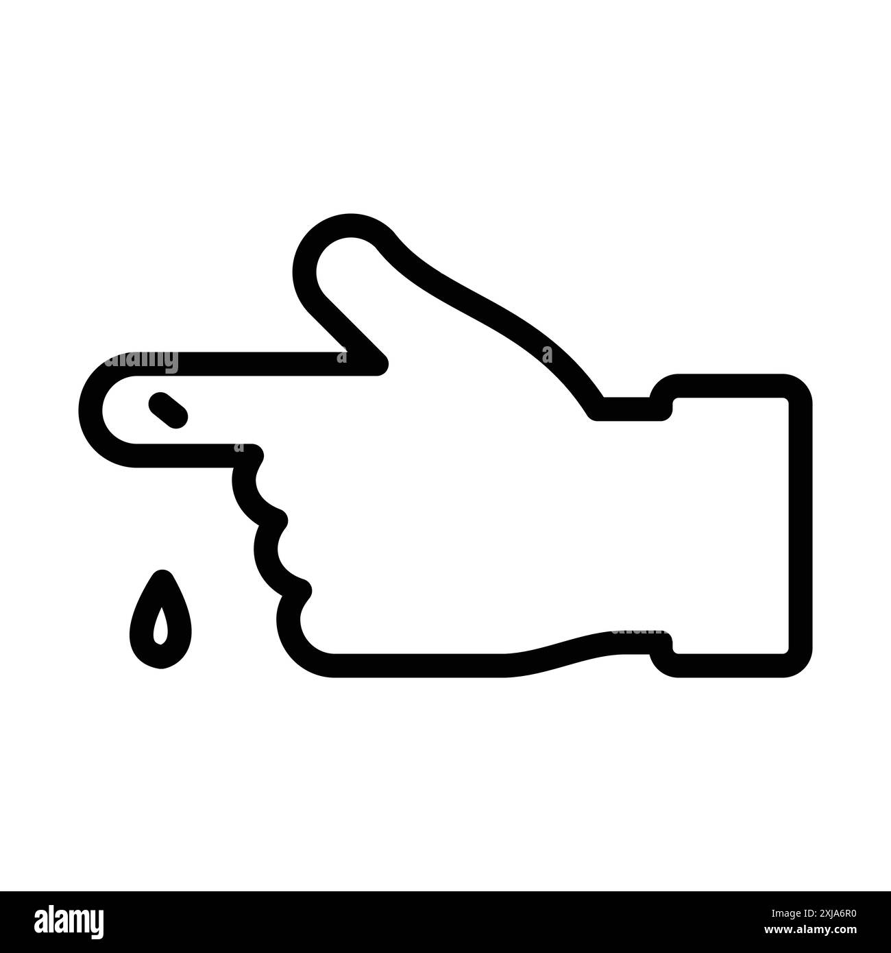 Hand with blood drop icon set in thin line outline style and linear ...