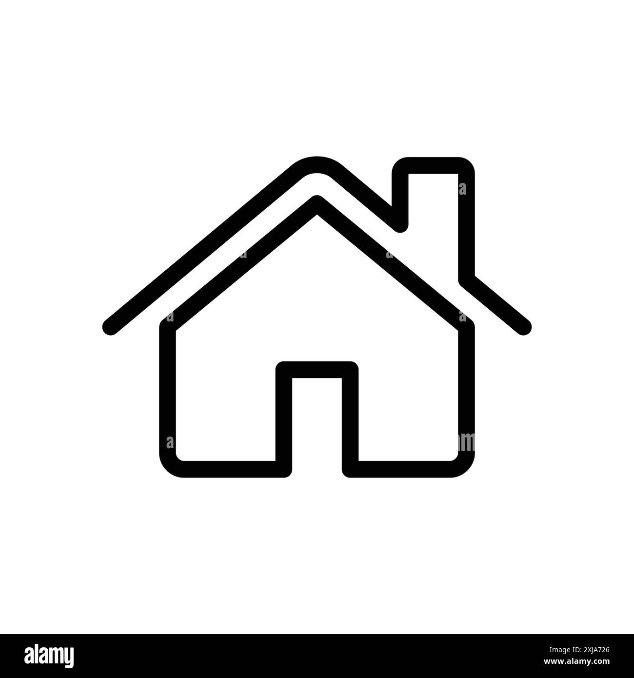 Home icon set in thin line outline style and linear vector sign Stock ...