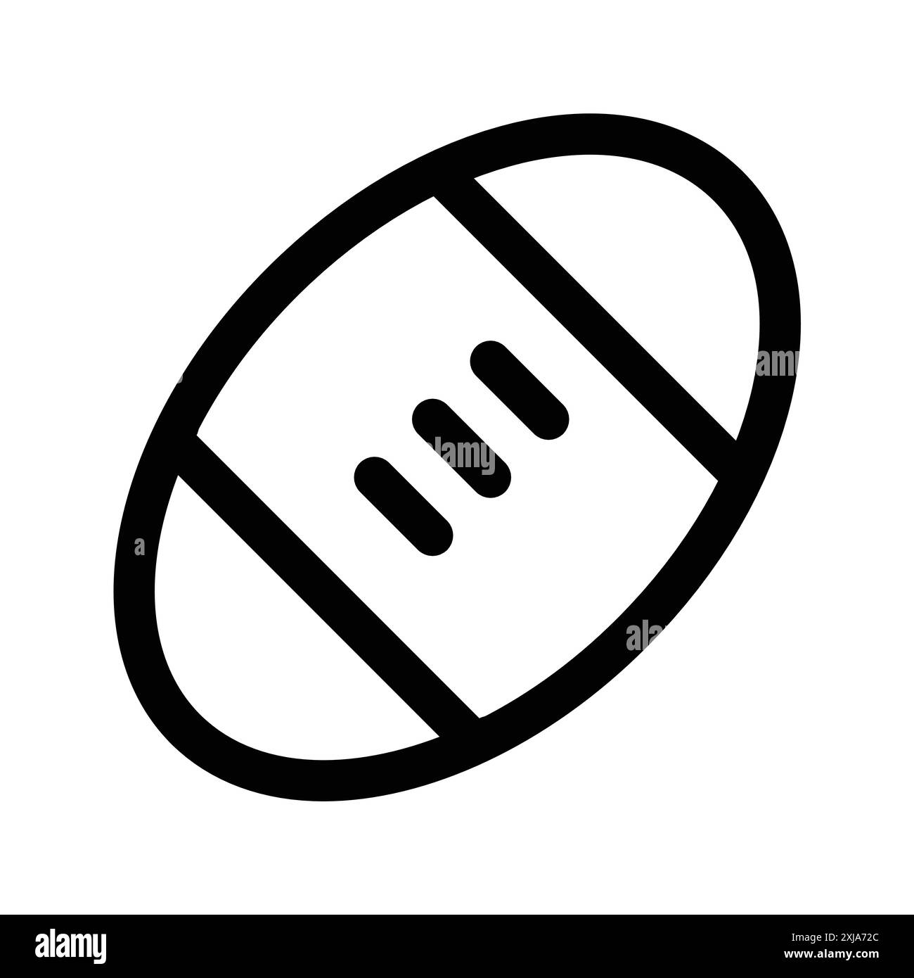 American Rugby ball icon set in thin line outline style and linear ...