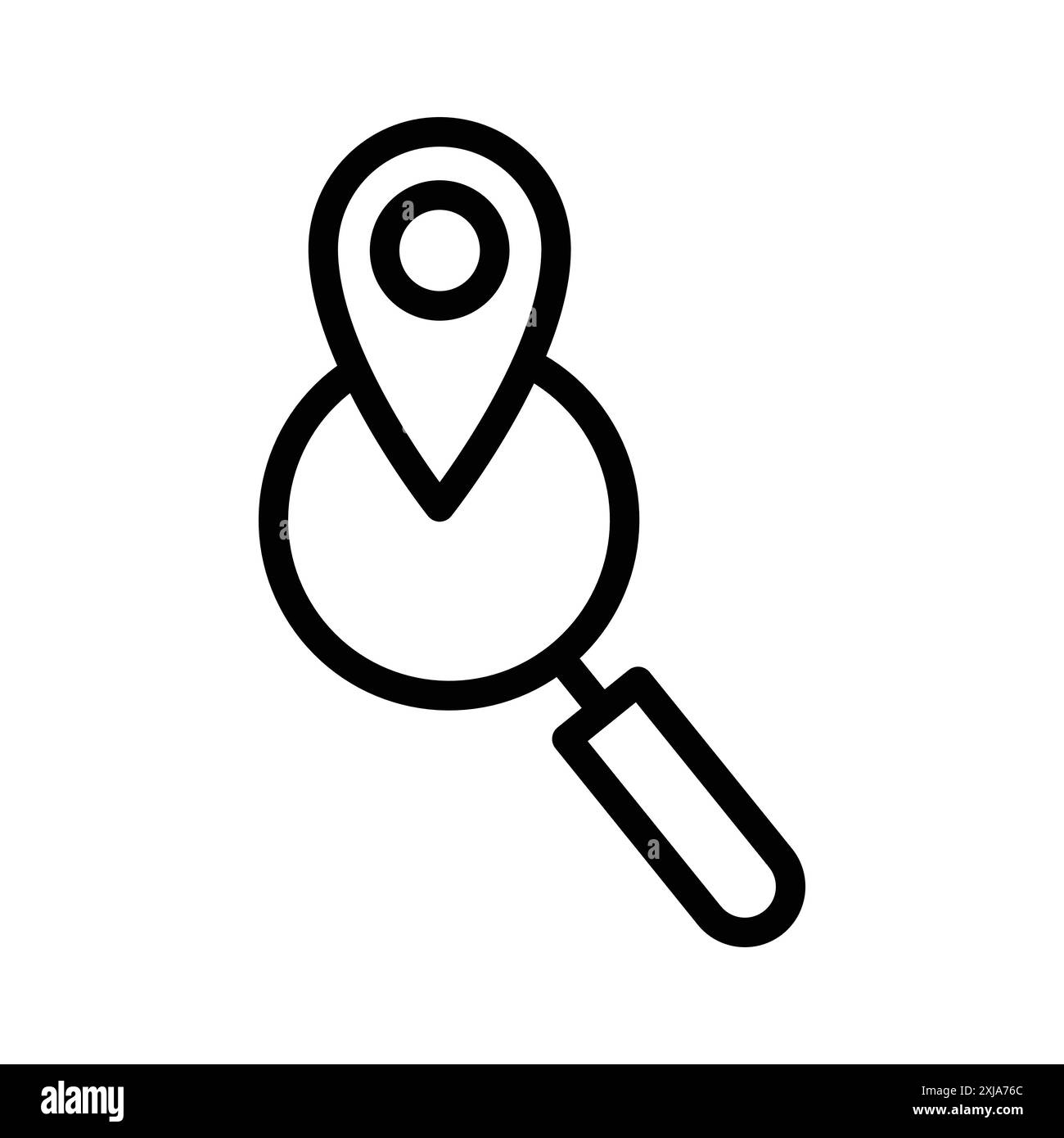 Location search icon set in thin line outline style and linear vector sign Stock Vector Image ...