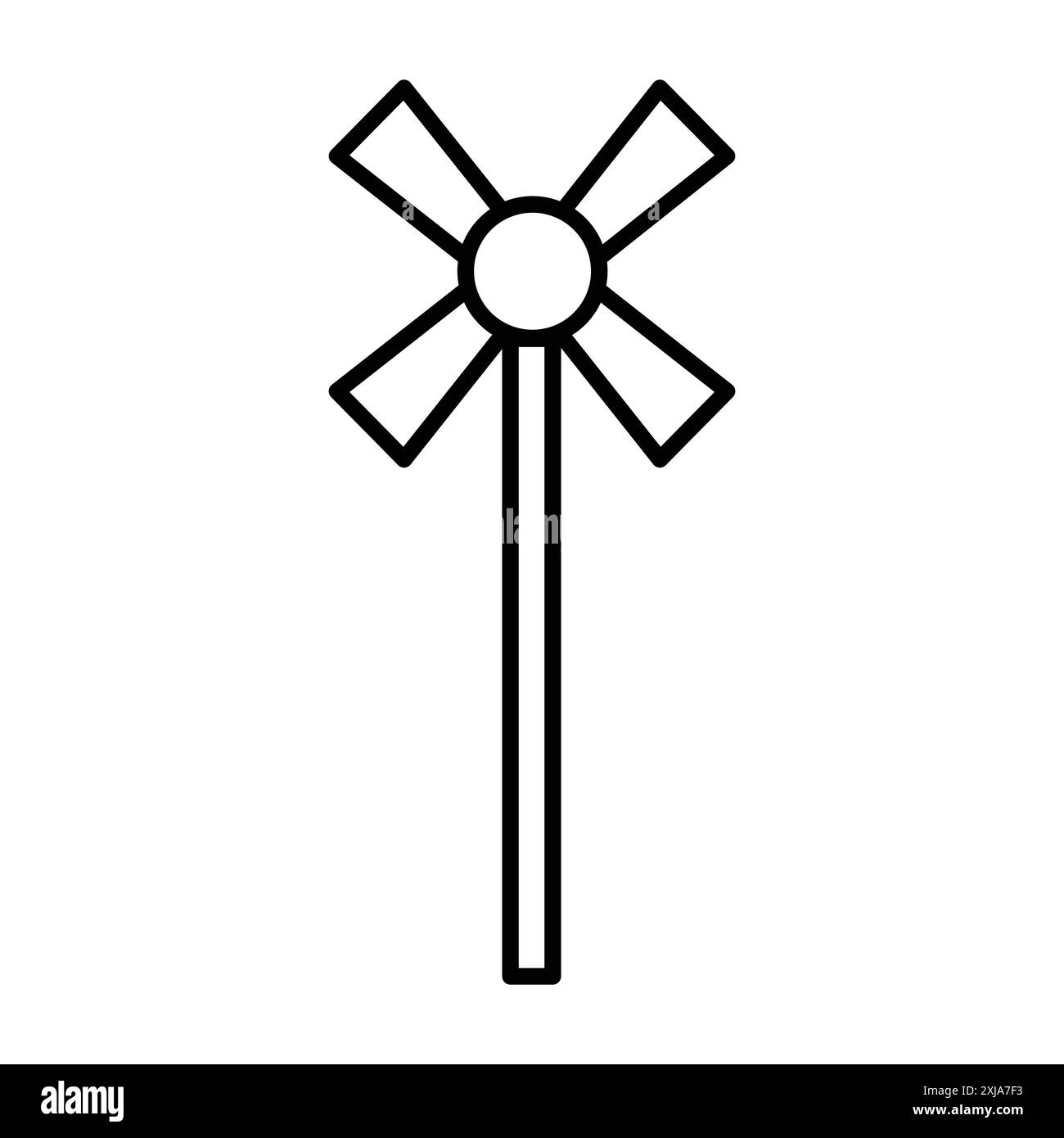 Windmill Icon Set In Thin Line Outline Style And Linear Vector Sign
