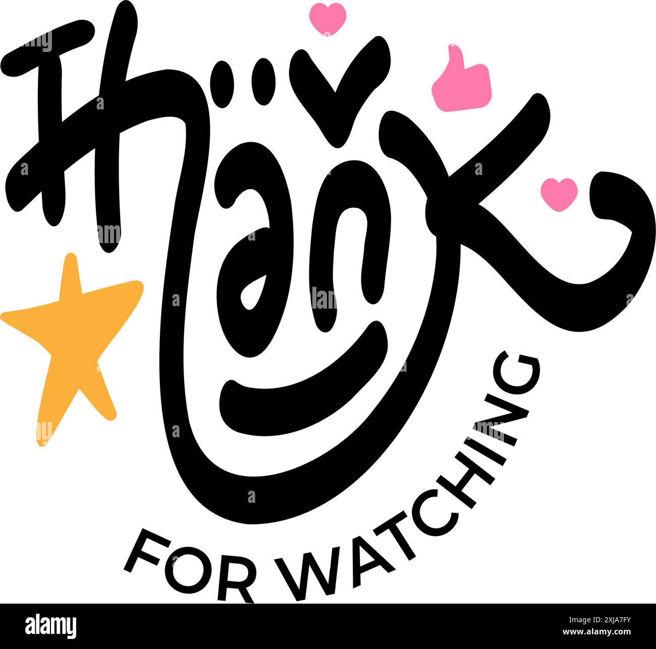 A vibrant end screen design vector with a "Thank You for Watching ...